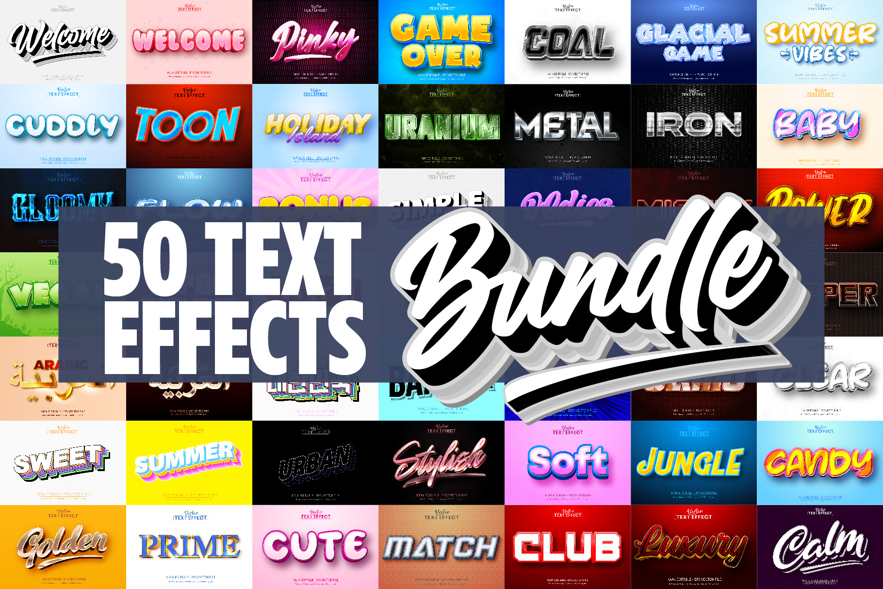Editable text effect bundle vol.1 | Creative Market