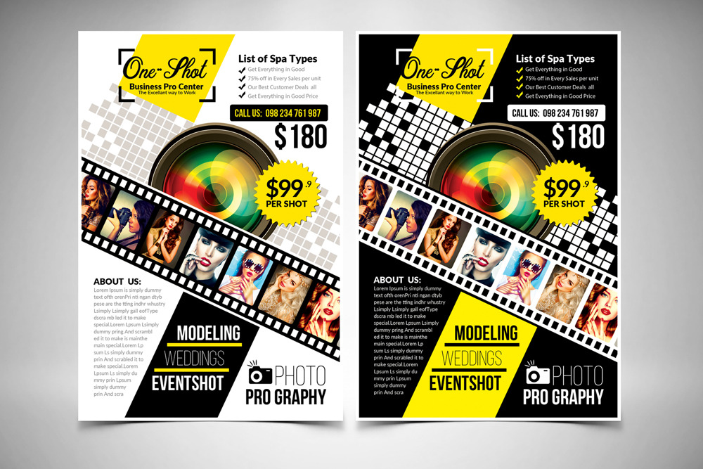 Photography Flyer 2 Color Options, a Flyer Template by Design Up