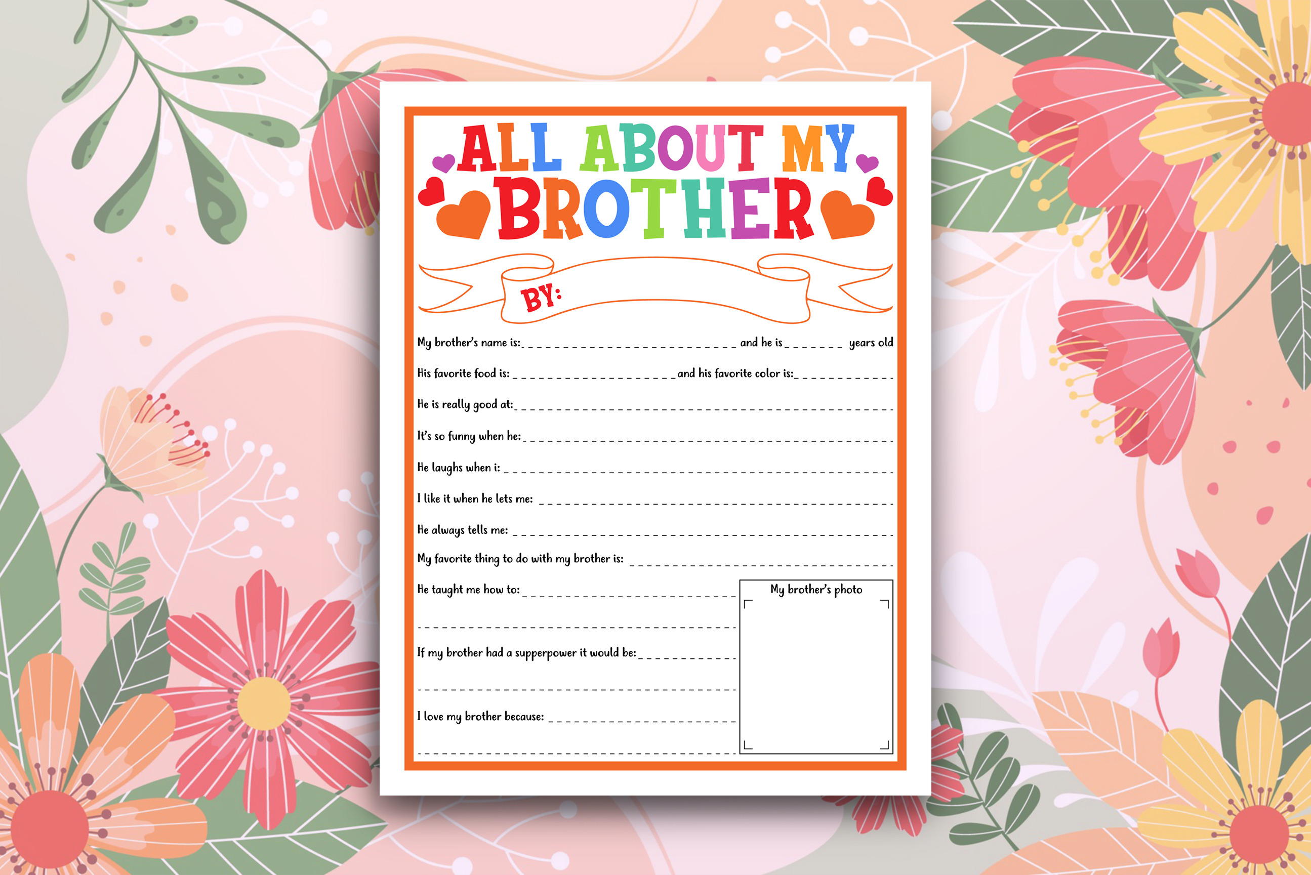All About My Brother, a Templates & Theme by Graphicsnext | Creative Market