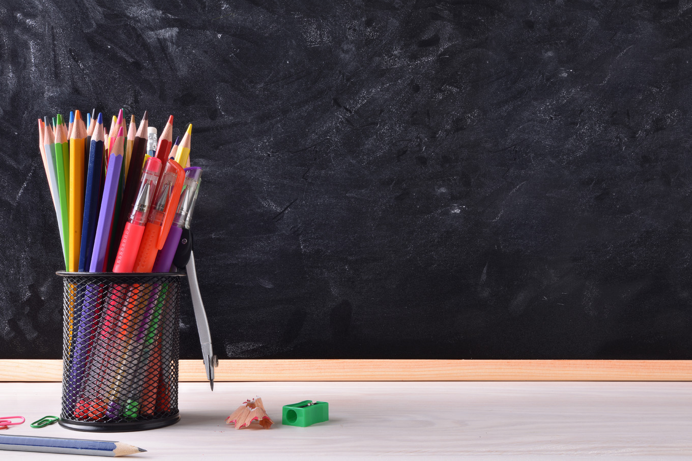 Desk with school tools and board, a School & Education Photo by Davizro ...