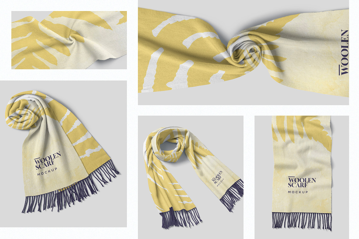 Woolen Scarf Mockups, an Apparel Mockup by GfxFoundry