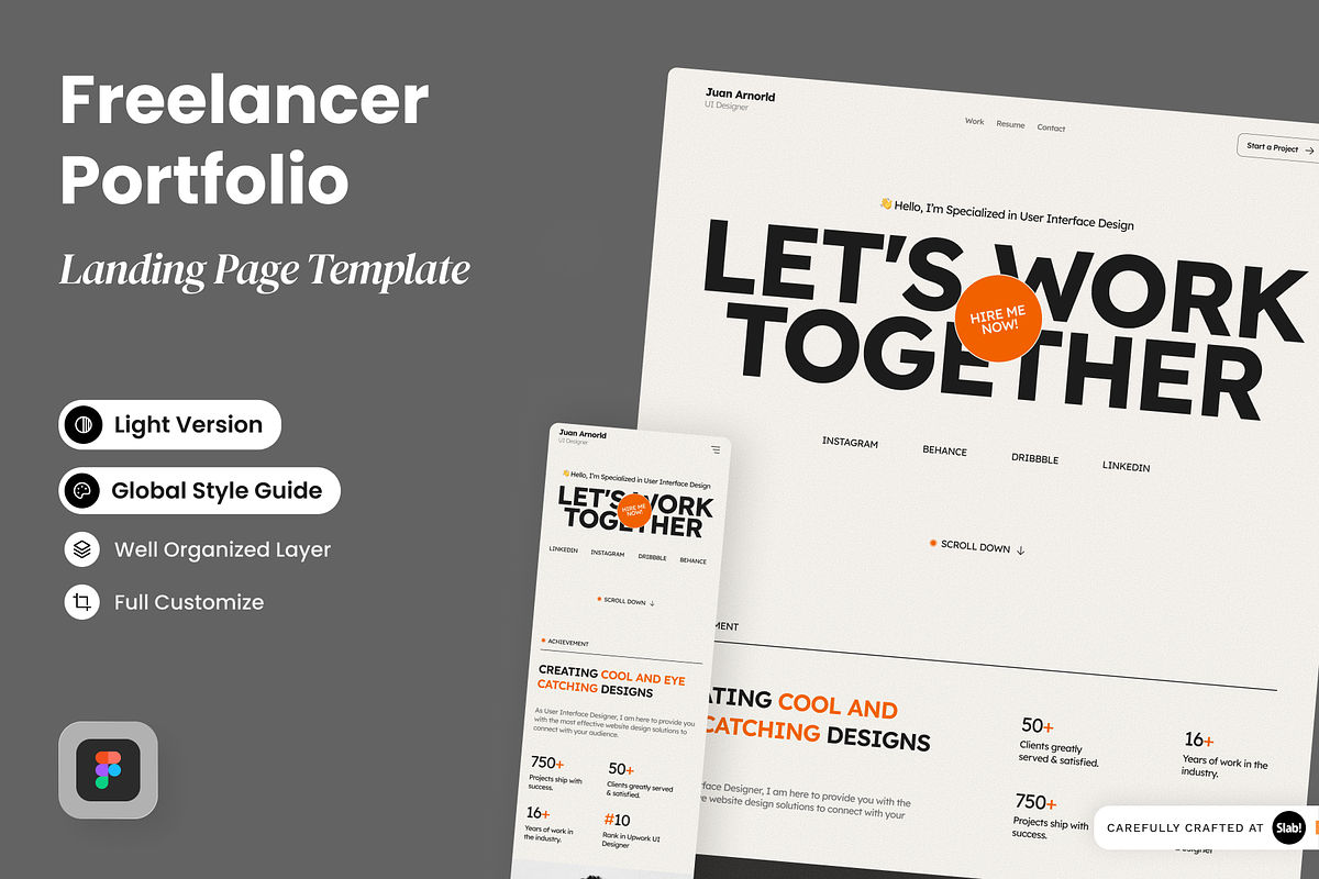 Juan Arnold - Freelancer Portfolio, a Landing Page Template by SLAB! Design