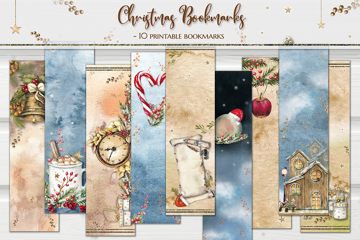Christmas - Printable Bookmarks Set