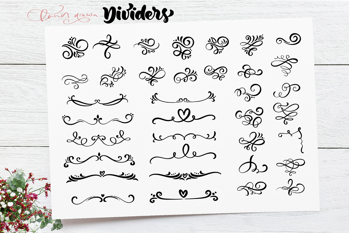 Vector flourish dividers SVG, an Object Graphic by Happy Letters