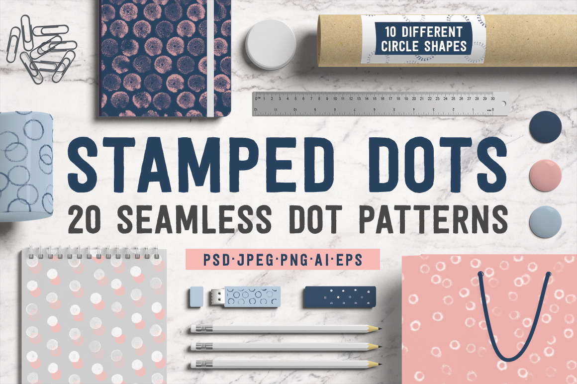 Stamped Dots, a Pattern Graphic by Rebecca Prinn Designs