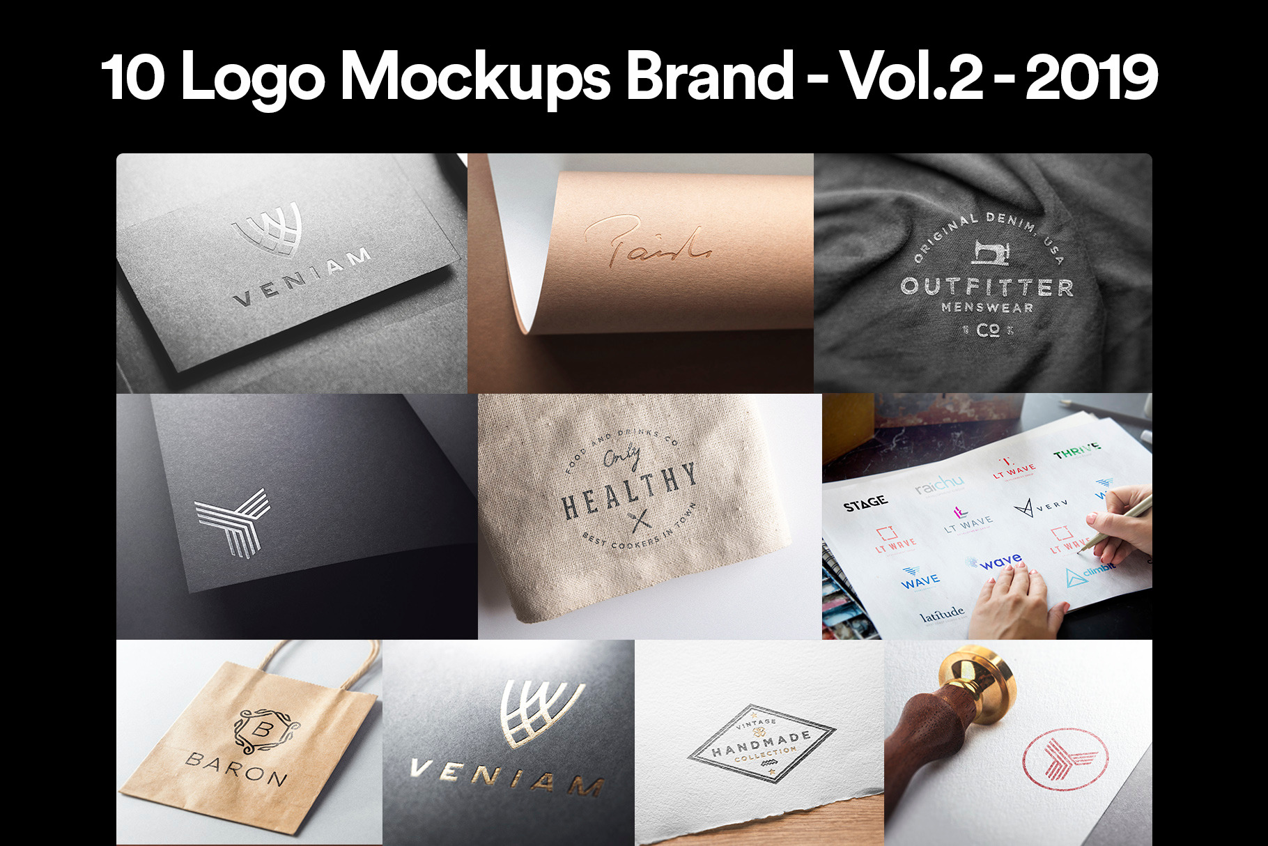 10 Logo Mockups Brand - Vol.2 - 2019, a Product Mockup by Asylab ...