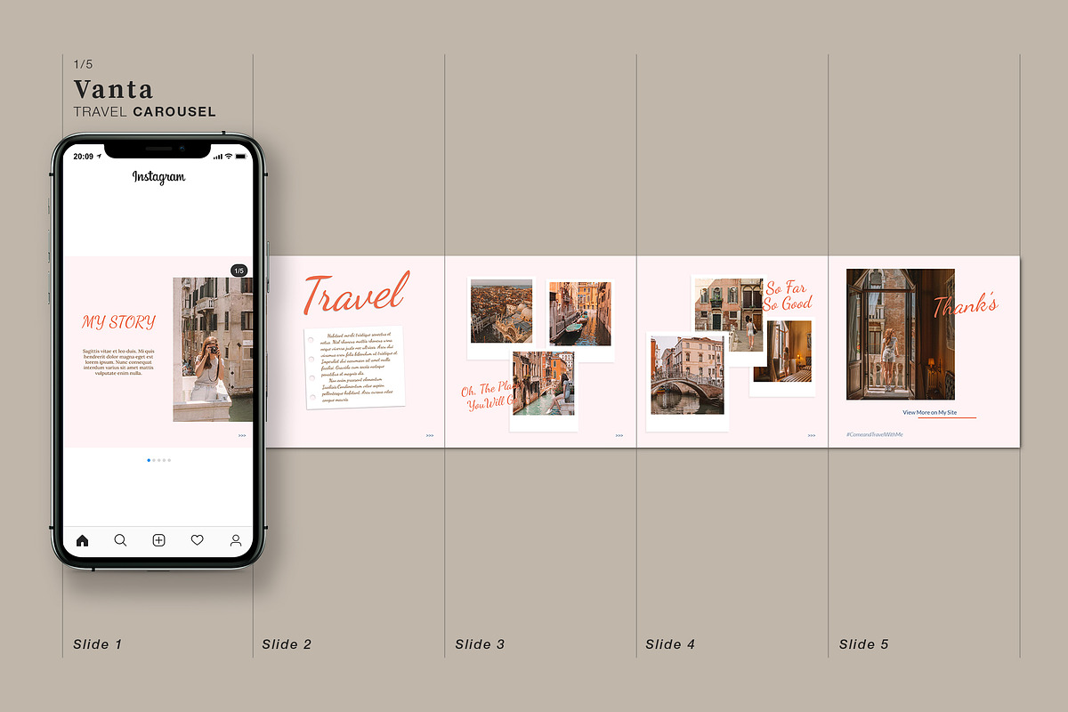 Travel Carousel Instagram Vanta | PS, a Social Media Template by ...