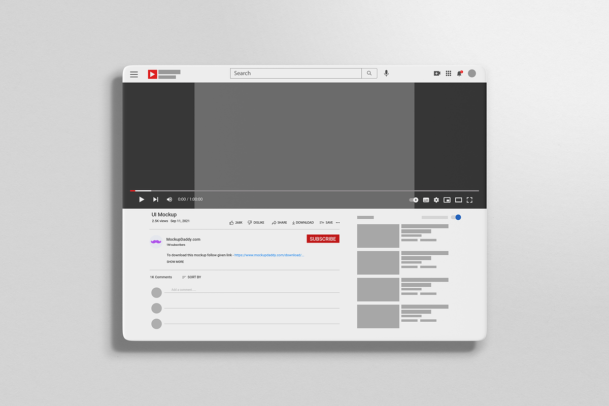 Youtube Mockup, a Product Mockup by Mockupdaddy