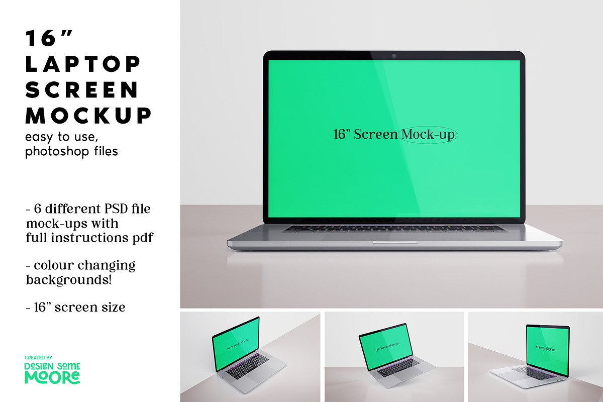 16" MacBook Pro Mockups x6