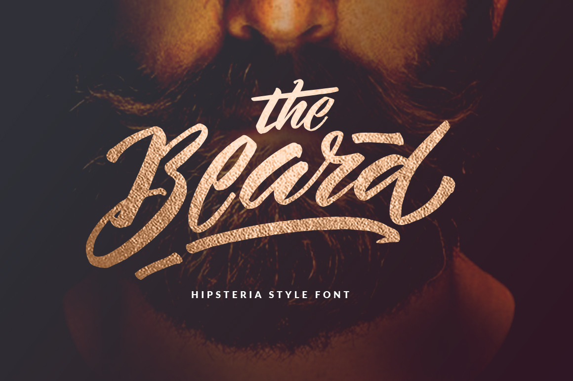 The Beard - Branded Typeface +Extras, a Script Font by Dirtyline Studio ...