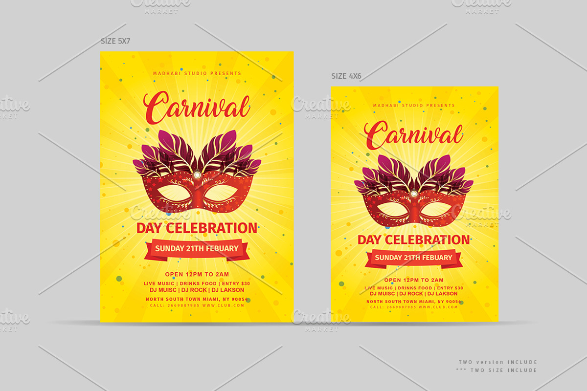 Carnival Day Celebration Flyer, a Flyer Template by Madhabi Studio