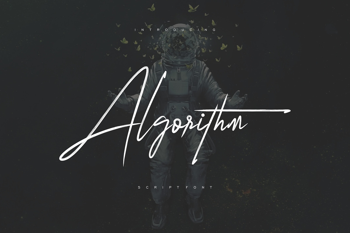 Algorithm Brush Font, a Script Font by Maxim apperian