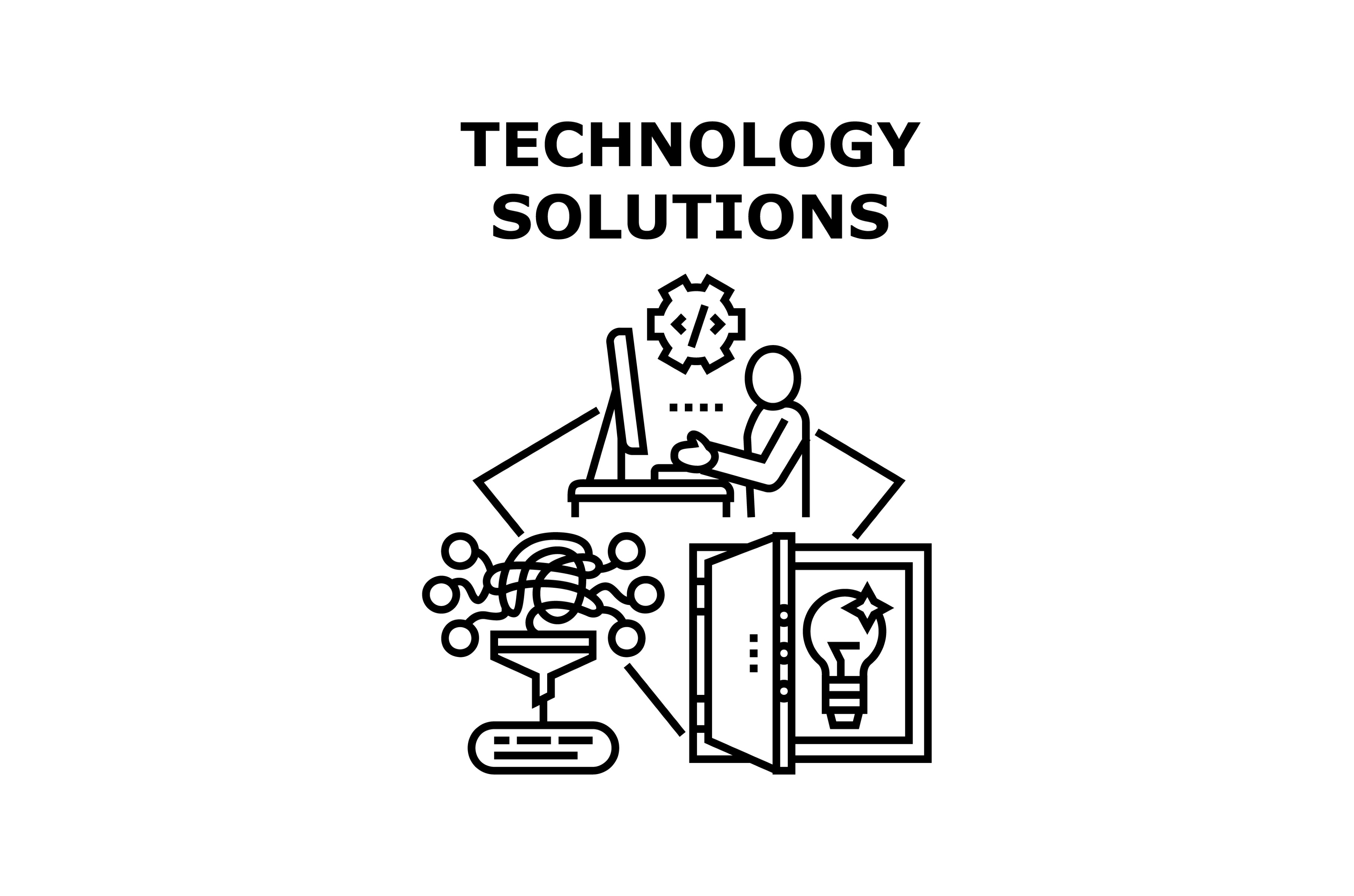 Technology solutions icon vector, a Technology Illustration by pikepicture
