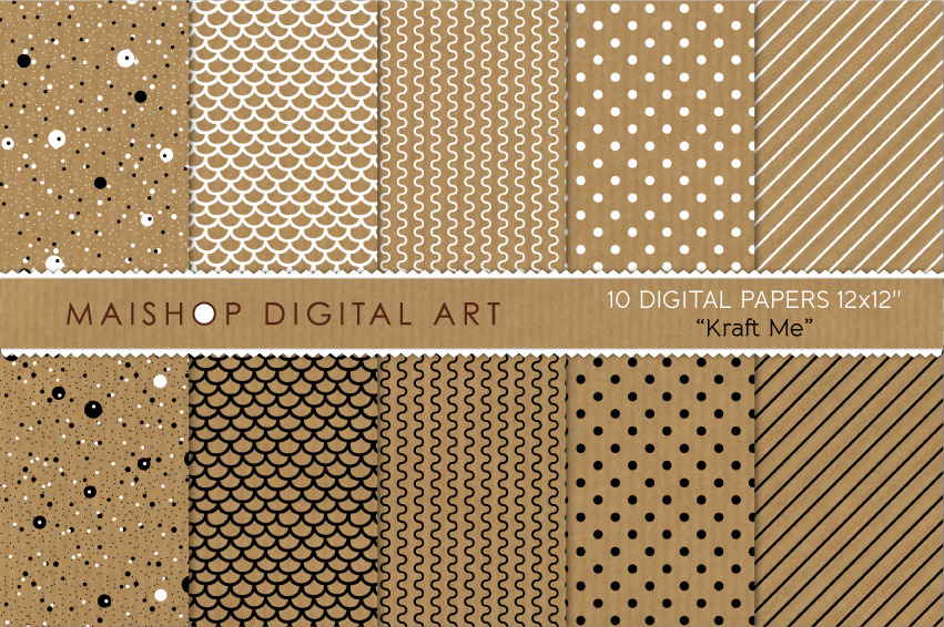 Digital Papers Kraft Me | Graphic Patterns ~ Creative Market
