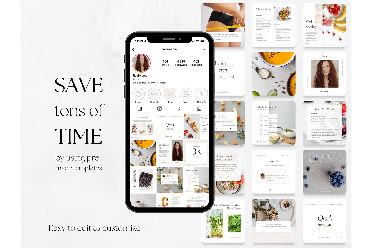 80 Nutrition Post Templetes, a Social Media Template by PatternLab.