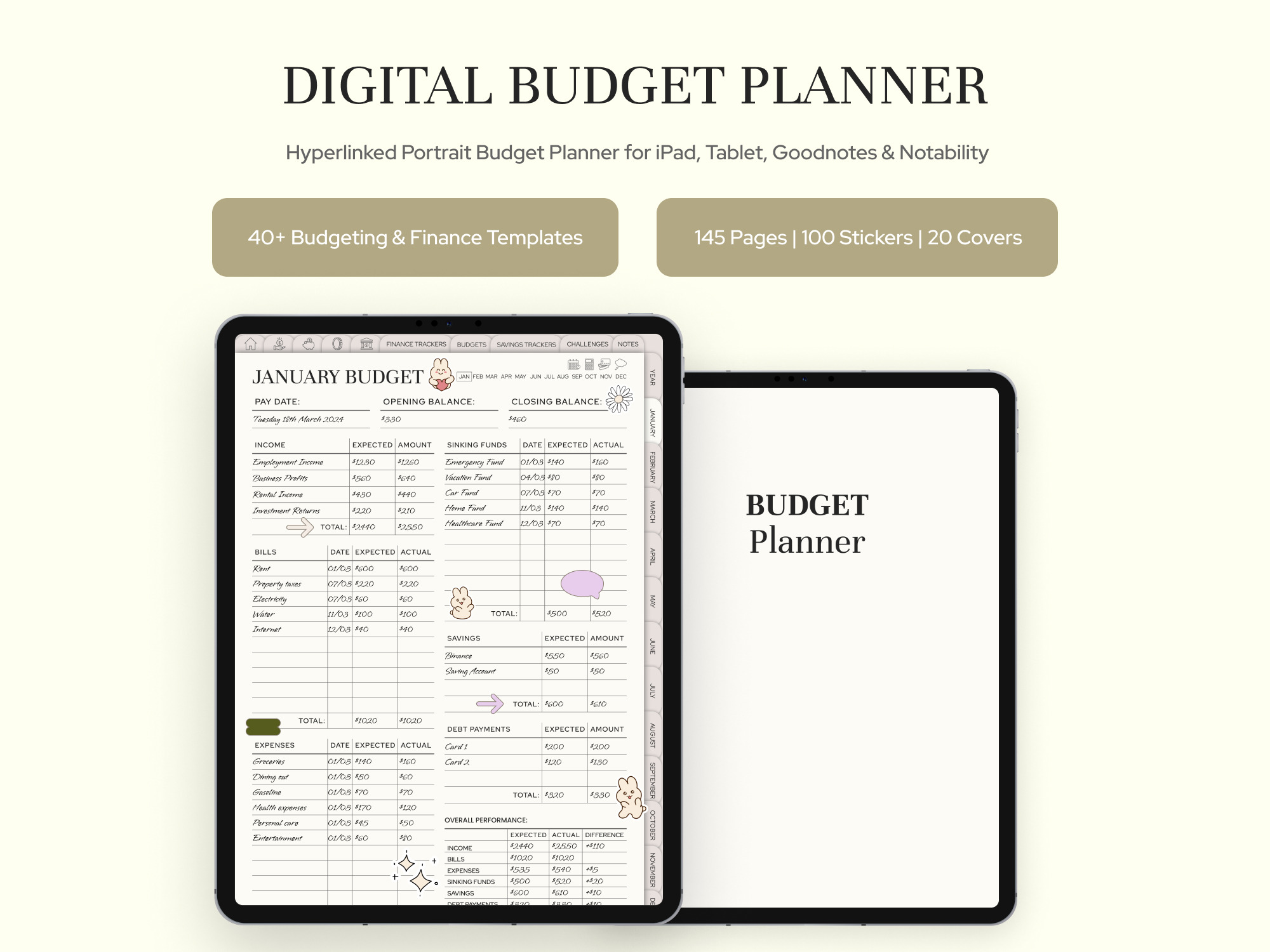 Boho Digital Budget Planner, a Templates & Theme by Digital_Mind