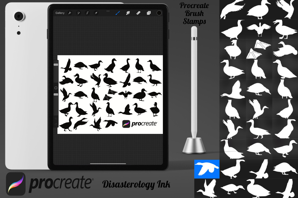 Duck Silhouettes Set 1 Procreate, a Brush Add-On by Disasterology Ink