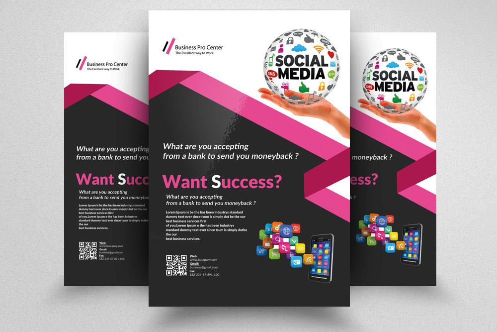 Social Media & App Flyer Templates, a Flyer Template by Design Up
