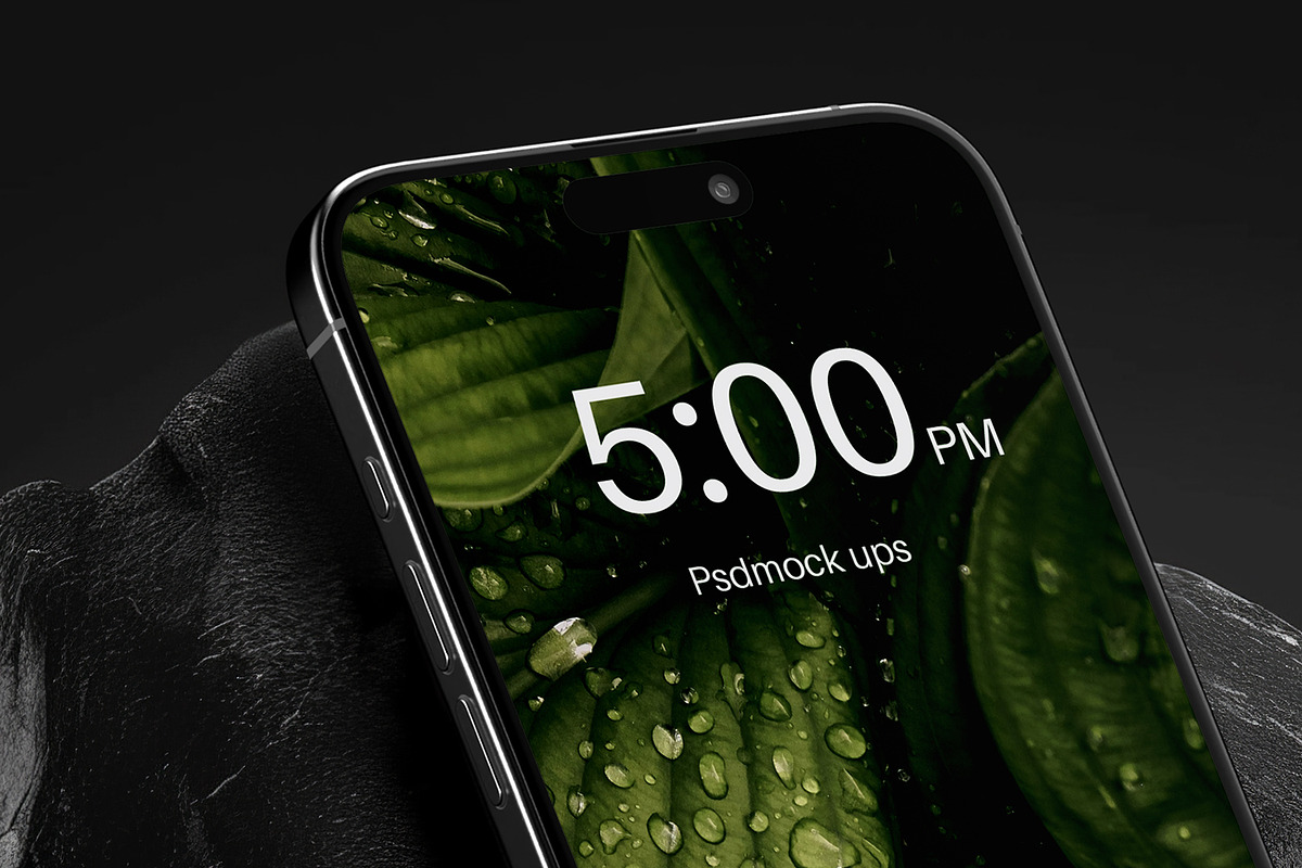 iPhone and Rocks Mockup, an iPhone Mockup by Ram Studio