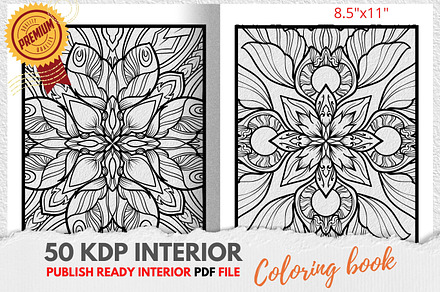 KDP Interiors, Flower Coloring Book | Illustrations ~ Creative Market