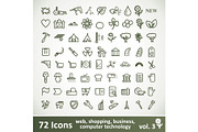 Green large Icons Set. Vector, a Technology Illustration by CodeAndDesign