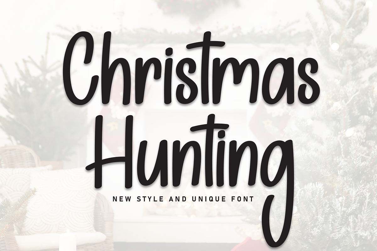 Christmas Hunting | Script Font, a Script Font by Scratchones