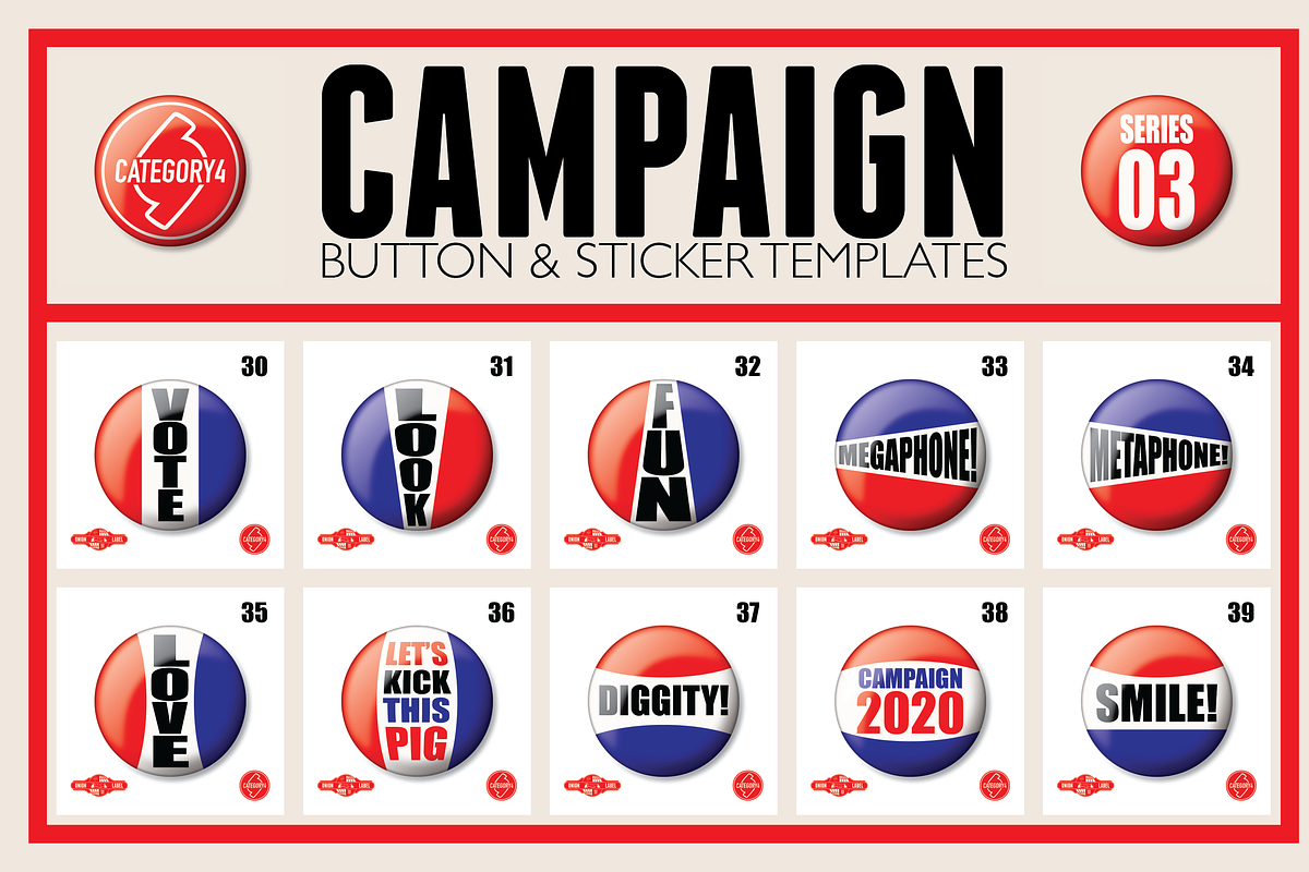 Vintage Campaign Button Templates 03