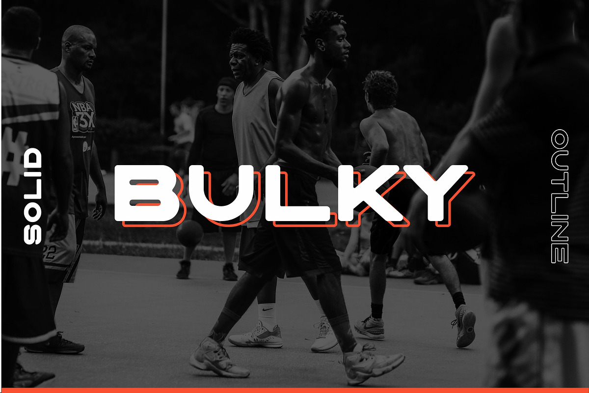 BULKY. Display typeface, 2 styles., a Sans Serif Font by lisa_kalev