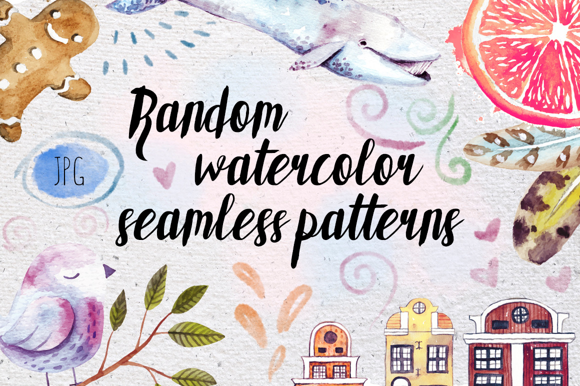 Watercolor seamless patterns set, a Pattern Graphic by Maria Sem ...