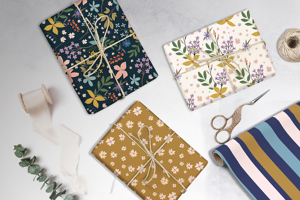 Floral Nostalgia Pattern collection, a Pattern Graphic by Katie Lisker