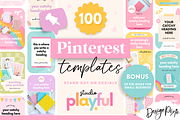 Rainbow Pinterest Templates Canva