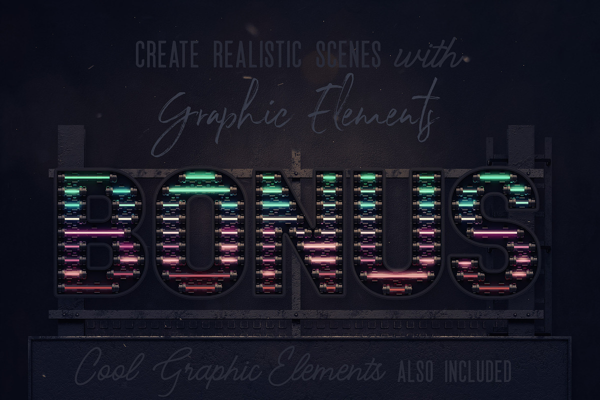 Colorful Neon 3D Lettering, a Graphic by TVartworks