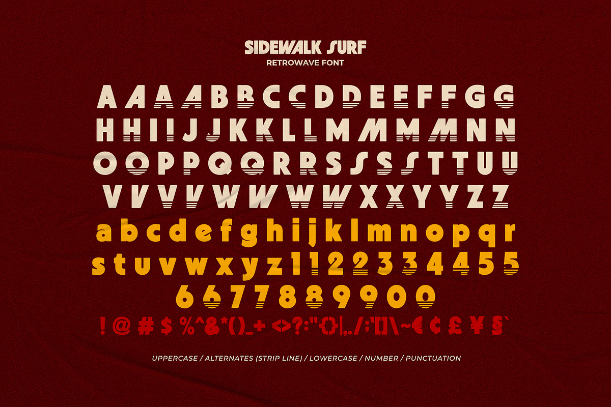 Sidewalk Surf - 80s Retrowave Font