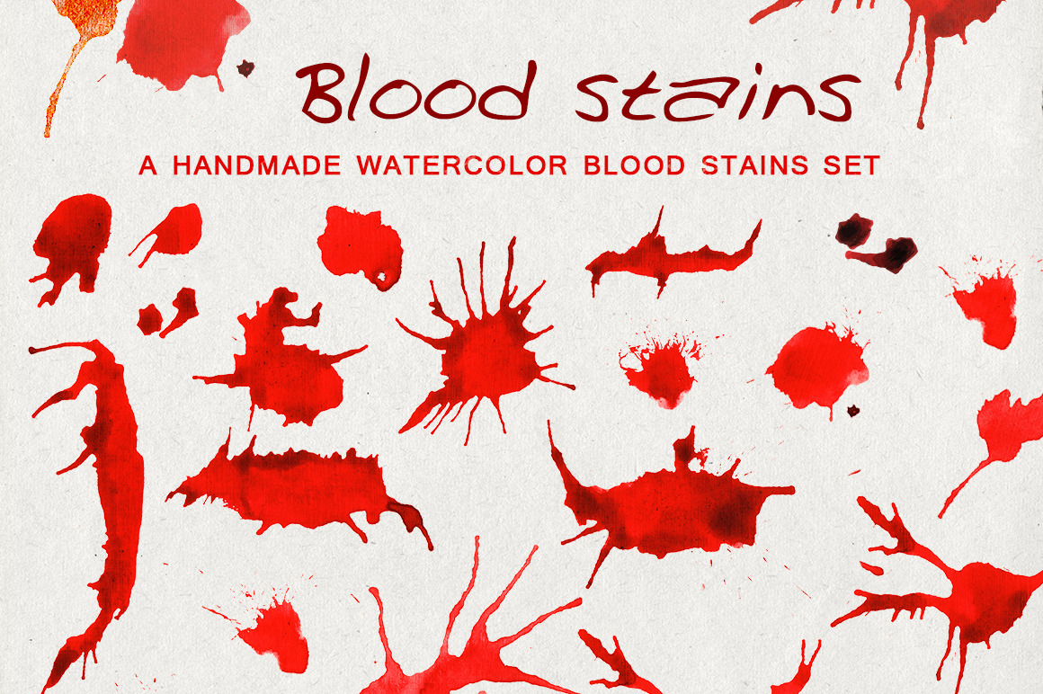 Watercolor blood splash spots, a Texture Graphic by Samui-Art