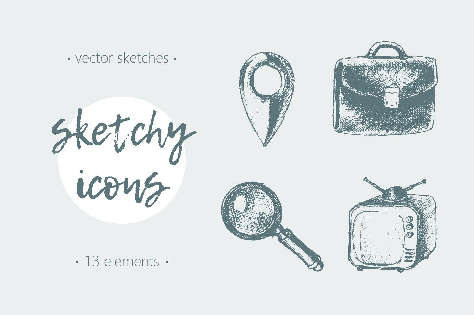 Set of sketchy network icons, an Icon by TheMountBirdStudio