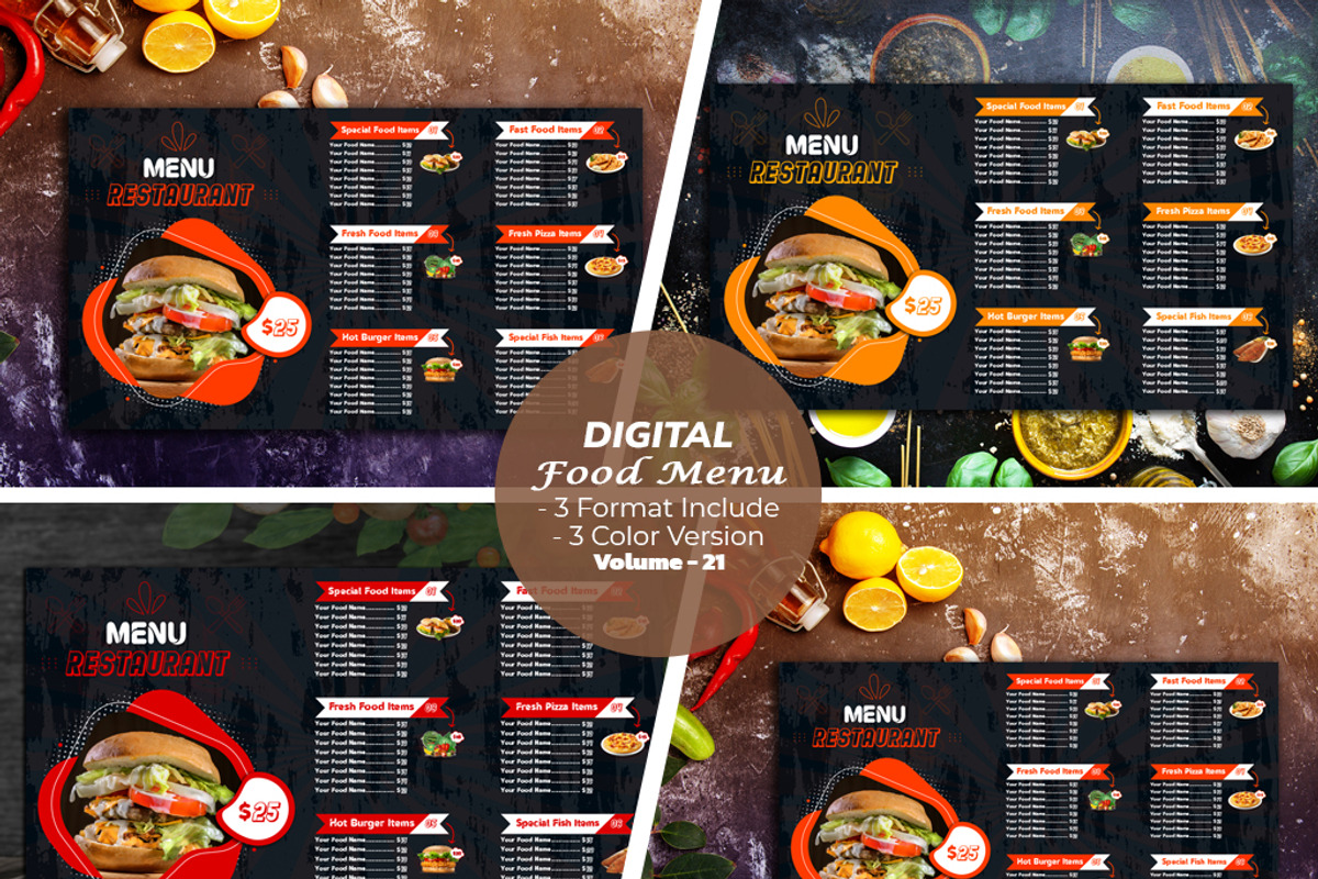 Digital Menu for Restaurant, a Stationery Template by MRI STUDIO