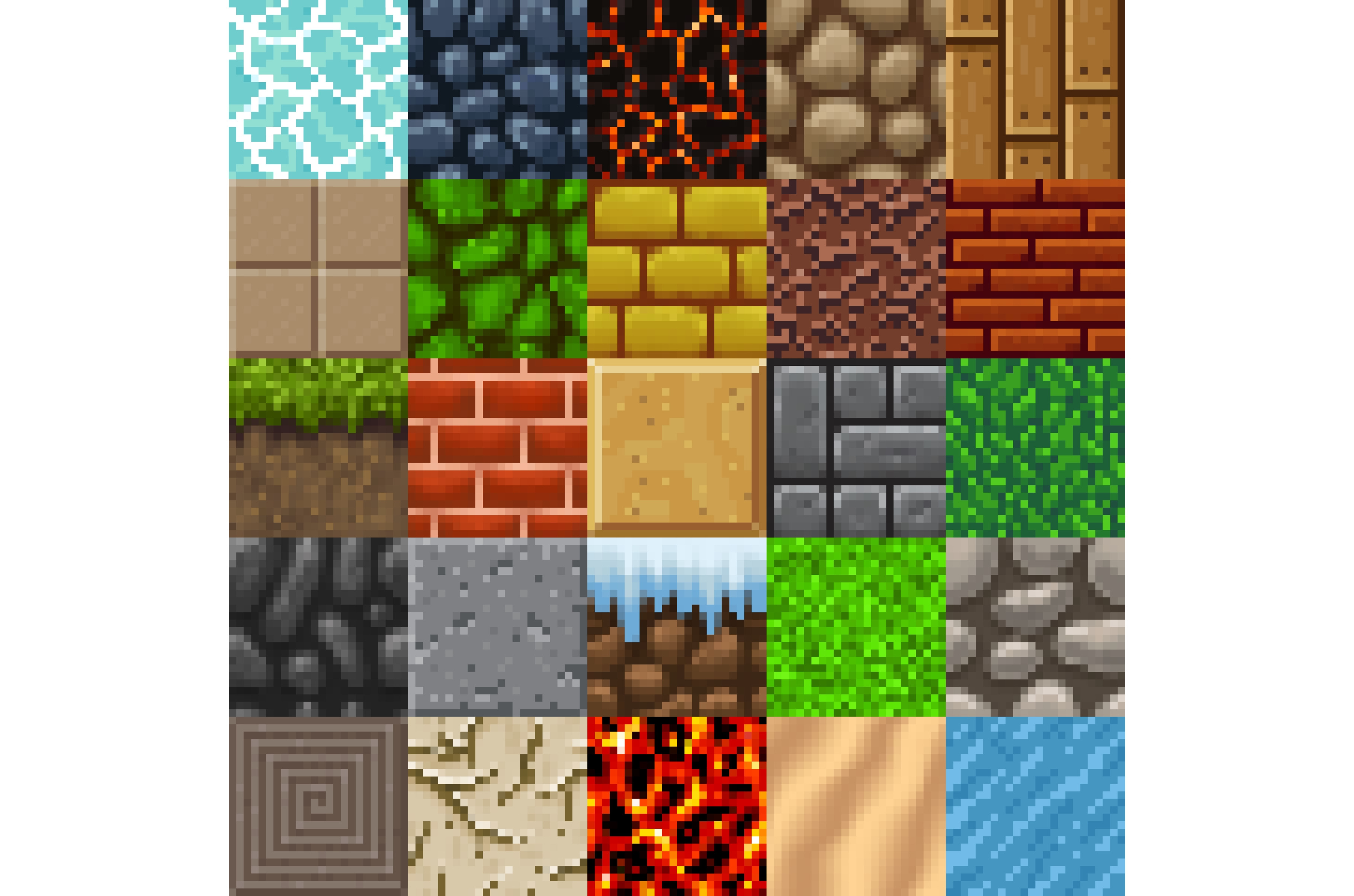 Retro 8 bit pixel surface texture, an Illustration by Vector Tradition