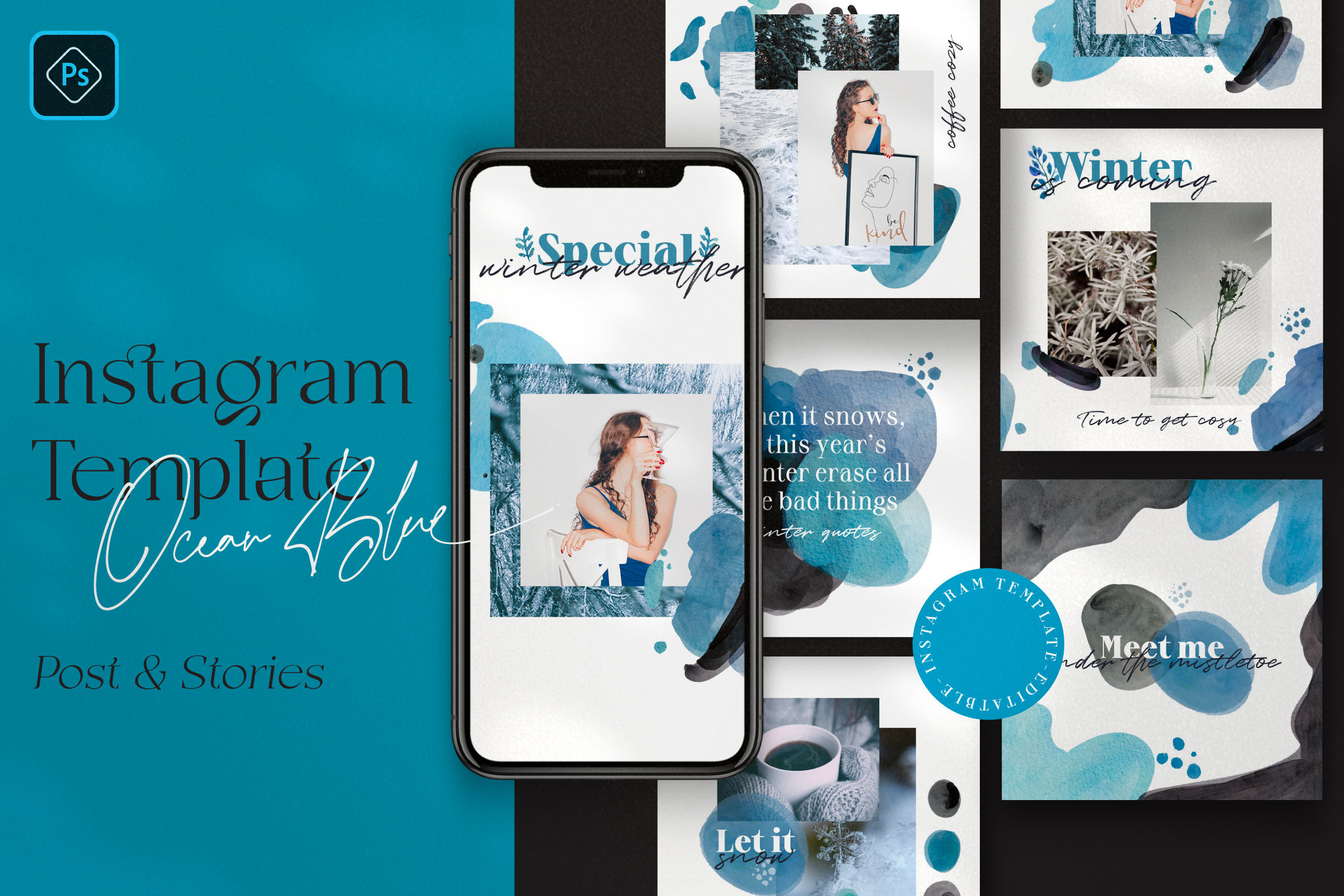 Ocean Blue - Instagram Template, a Social Media Template by Dirtytemp ...