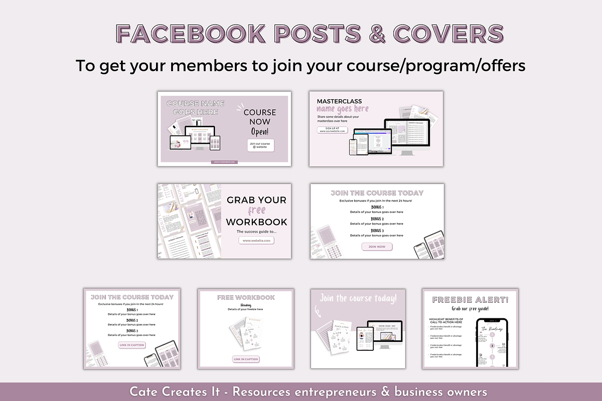 Facebook Group Templates Canva, a Social Media Template by Cate Creates