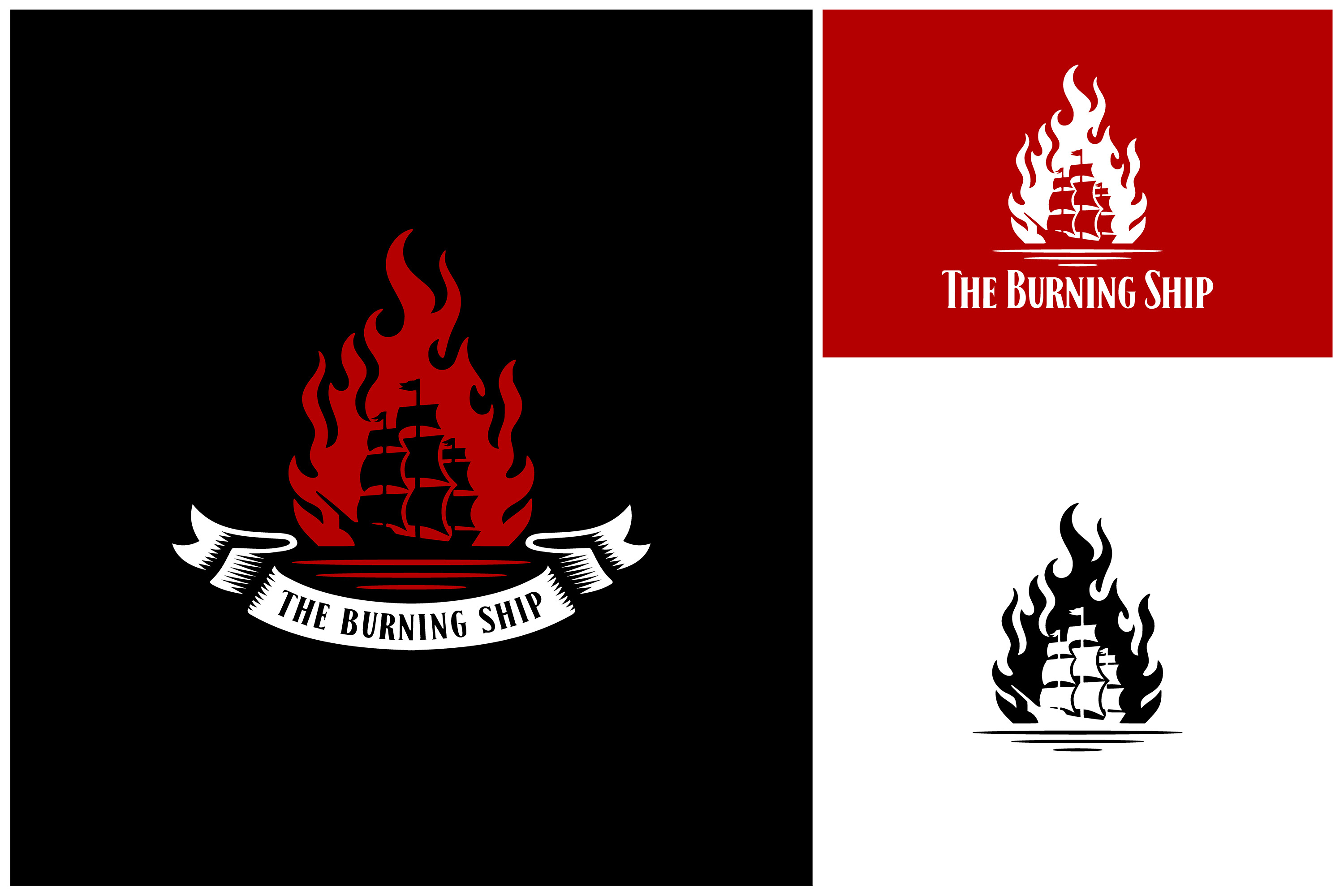Fire Flame Burning Pirate Ship Logo, a Branding & Logo Template by Enola99d