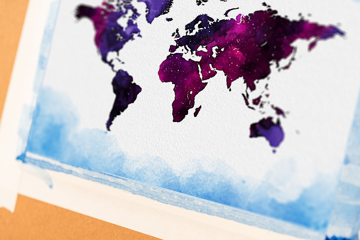 Watercolor Maps - TWO-TONE PACK, a Decorative Illustration by Graphic ...