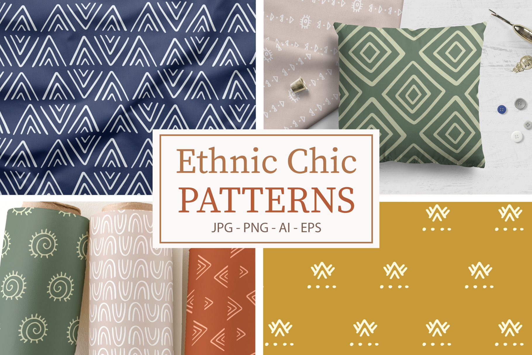 Ethnic Chic Vector Patterns, a Pattern Graphic by Katrinelly