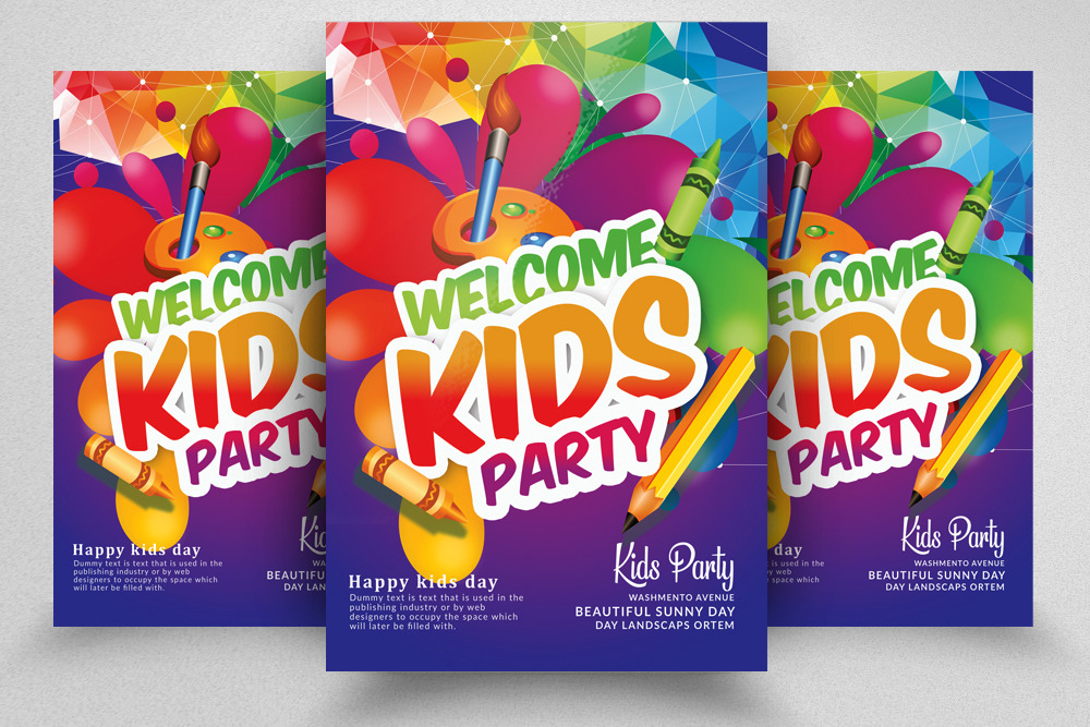 Kids Fun Party Flyer Template, a Flyer Template by Business Flyers