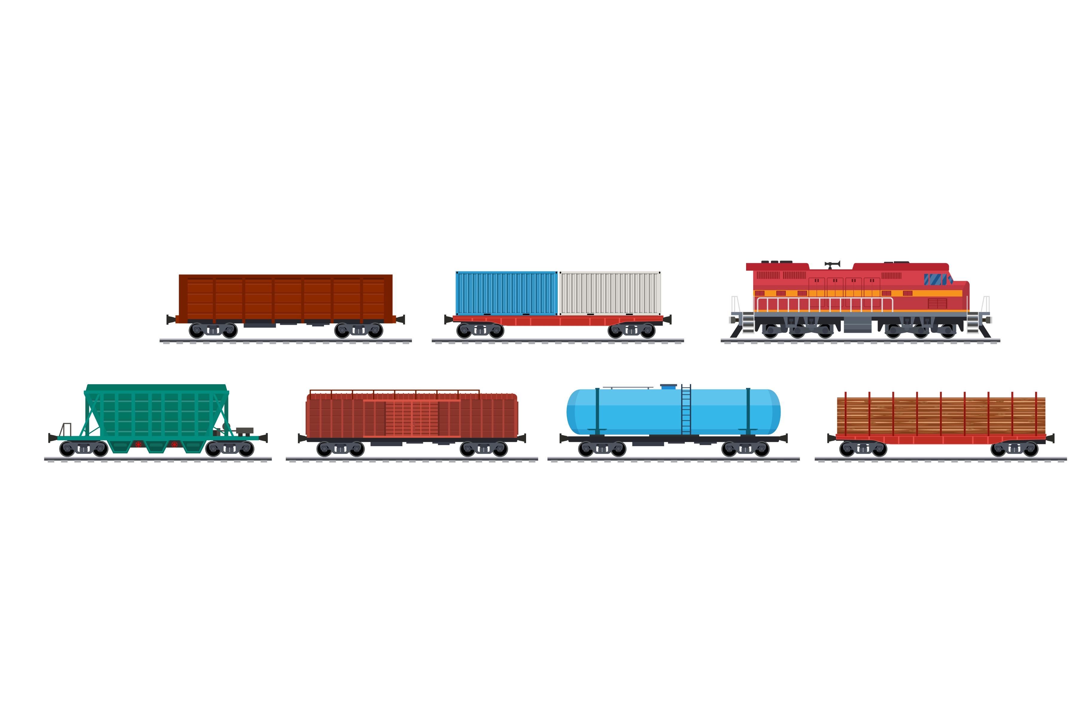 Train freight wagons,, a Transportation Illustration by ModVector