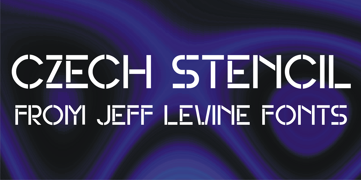 Czech Stencil JNL, a Sans Serif Font by Jeff Levine Fonts