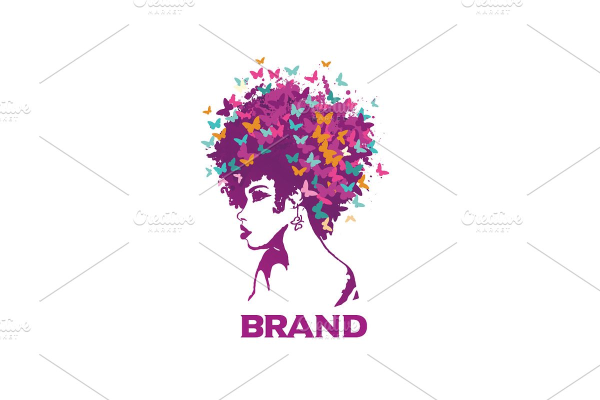Butterfly Girl Logo Vector & Mock-Up, a Branding & Logo Template by ...