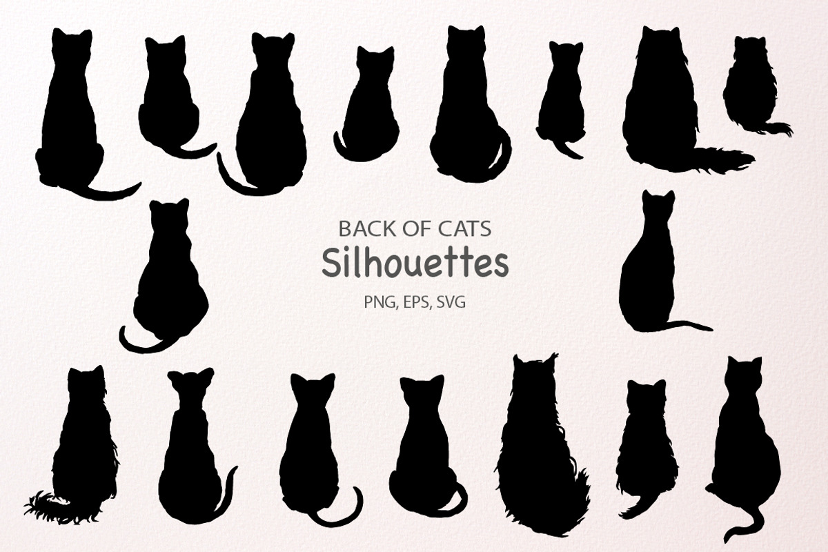 Cat back view SVG EPS, an Animal Illustration by Corner Croft ...