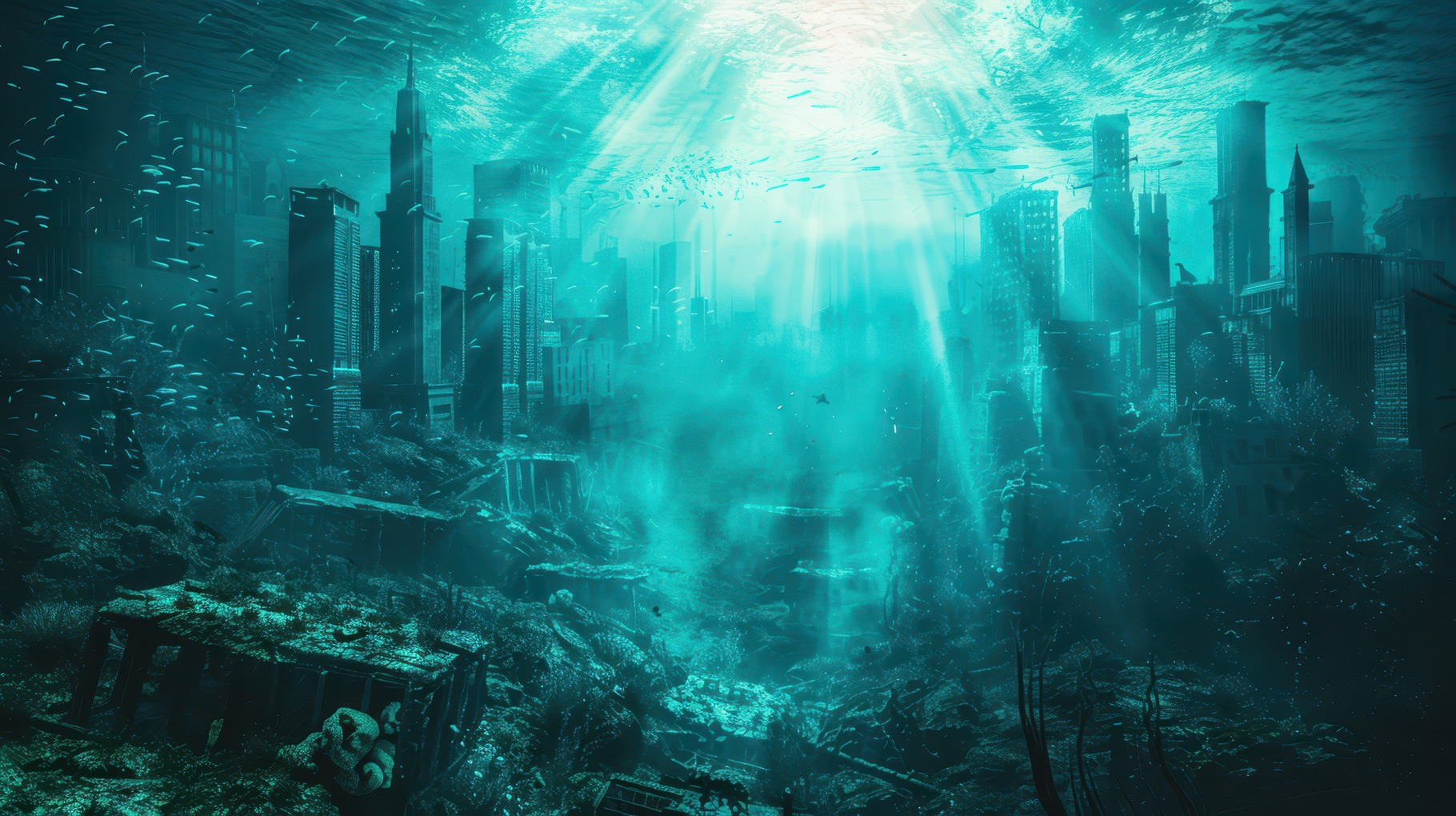 Underwater city with skyscrapers, a Nature Photo by Mashimara ...