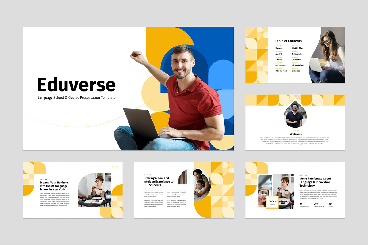 Language Course PowerPoint, a Presentation Template by Graphue