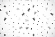 Gray and white viruses and germs, a Pattern Graphic by Natalyon